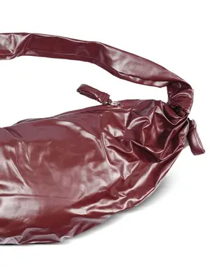 LEMAIRE Large Soft Croissant Bag In Paper Leather - Red