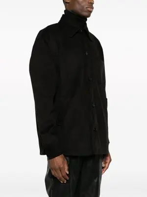 Gcds Logo-embroidered Overshirt - Black
