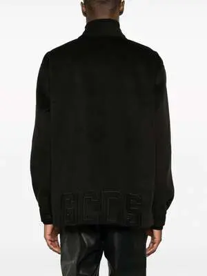 Gcds Logo-embroidered Overshirt - Black