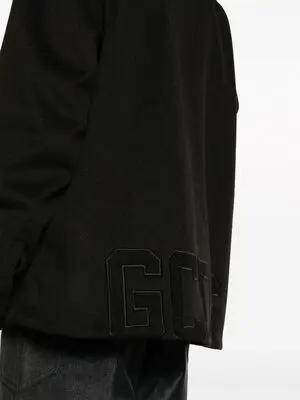 Gcds Logo-embroidered Overshirt - Black