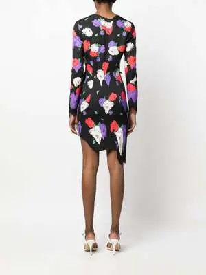 Moschino Floral-print Asymmetric Minidress