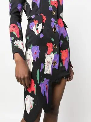 Moschino Floral-print Asymmetric Minidress