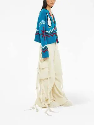 Alanui For The Love Of Penguin Jacquard Cardigan