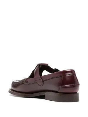 Hereu Alber Calf Leather Loafers With Side Buckle - Red