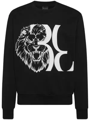 BILLIONAIRE Lion-print Cotton Sweatshirt - Black