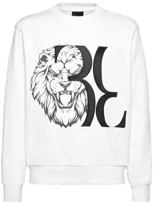 BILLIONAIRE Lion-print Cotton Sweatshirt - White
