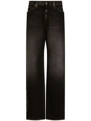 Dolce & Gabbana Logo-patch Wide-leg Jeans