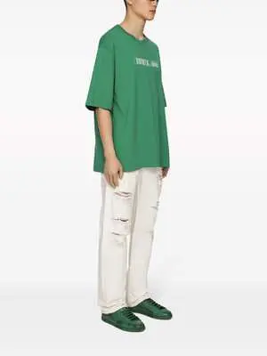 Dolce & Gabbana Barcode-print Cotton T-shirt - Green