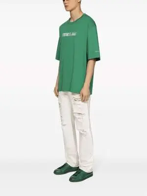 Dolce & Gabbana Barcode-print Cotton T-shirt - Green