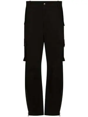 Dolce & Gabbana Straight-leg Cotton Cargo Trousers - Black