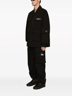 Dolce & Gabbana Straight-leg Cotton Cargo Trousers - Black
