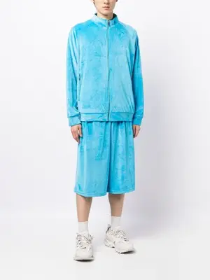 TEAM WANG DESIGN Brushed-effect Bermuda Shorts - Blue