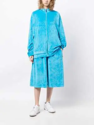 TEAM WANG DESIGN Brushed-effect Bermuda Shorts - Blue