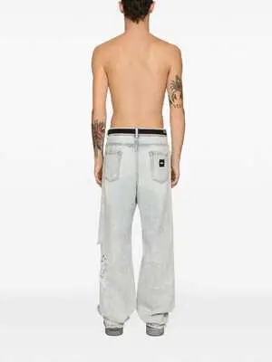 Dolce & Gabbana Distressed Wide-leg Jeans