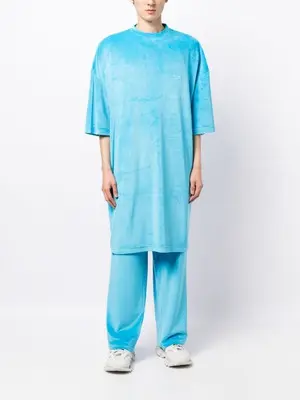 TEAM WANG DESIGN Sparkles Velvet Shirtdress - Blue