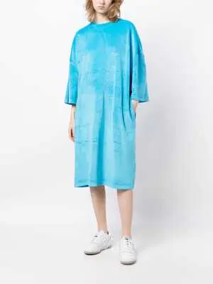 TEAM WANG DESIGN Sparkles Velvet Shirtdress - Blue