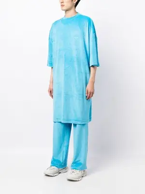 TEAM WANG DESIGN Sparkles Velvet Shirtdress - Blue