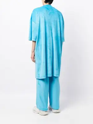 TEAM WANG DESIGN Sparkles Velvet Shirtdress - Blue