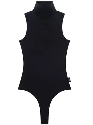 COURREGES Techno Jersey High-neck Bodysuit