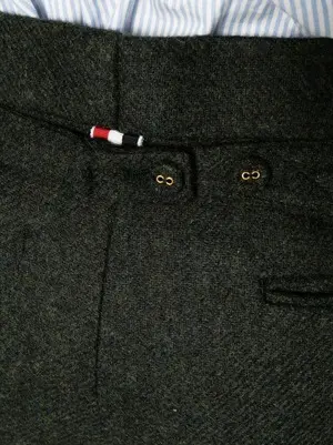Thom Browne Straight-leg Wool Trousers - Green