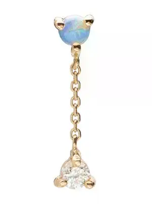 WWAKE 14kt Recycled Yellow Opal And Diamond Drop Earring - Gold