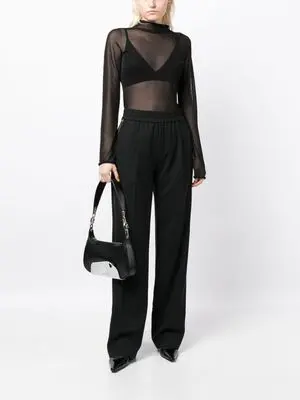 Helmut Lang Piped-trim Detail Wide-leg Trousers