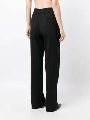 Helmut Lang Piped-trim Detail Wide-leg Trousers