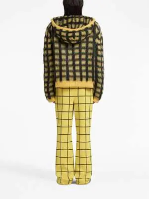 Marni Checked Mohair-blend Cardigan