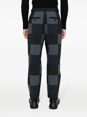 Sacai Checkerboard-print Cotton Chino Trousers