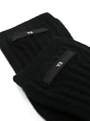 Y3 Logo-patch Knit Gloves