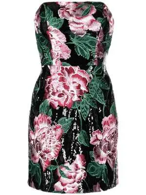 Marchesa Sequin-embellished Strapless Minidress