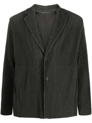 Issey Miyake Single-breasted Pleated Blazer - Green
