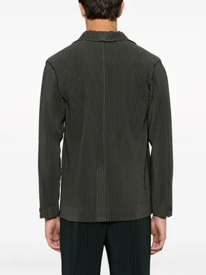 Issey Miyake Single-breasted Pleated Blazer - Green