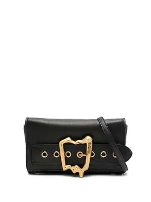 Moschino Engraved Leather Crossbody Bag
