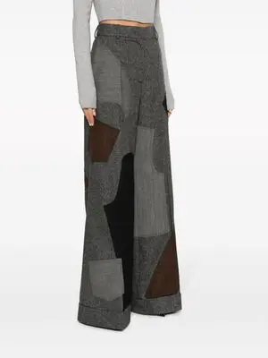 Moschino Patchwork-design Palazzo Trousers