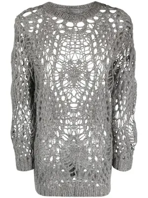 Yohji Yamamoto Open-knit Crew-neck Jumper