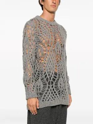 Yohji Yamamoto Open-knit Crew-neck Jumper