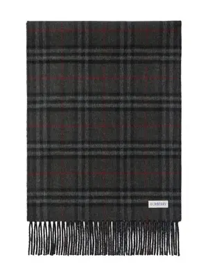 Burberry Checked Reversible Cashmere Scarf - Black
