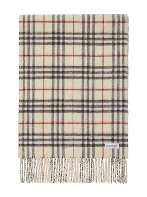 Burberry Checked Reversible Cashmere Scarf - Neutrals
