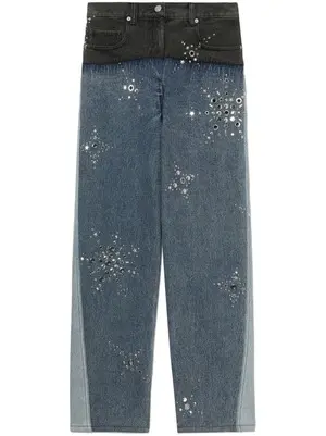 3.1 Phillip Lim Eyelet-detail Straight-leg Jeans - Blue