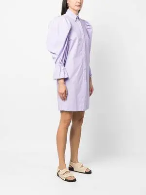 Karl Lagerfeld Puff-sleeve Shirt Dress - Purple