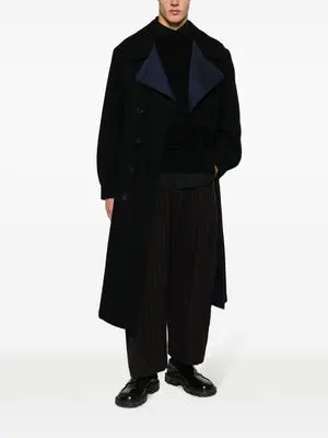 Yohji Yamamoto Felted Notched-lapel Trench Coat