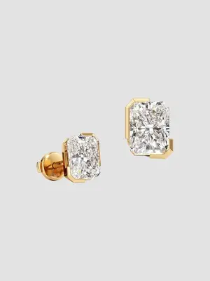 UNSAID Meta 18k Gold & 2.08 Tcw Lab-grown Diamond Radiant-cut Stud Earrings - Yellow Gold