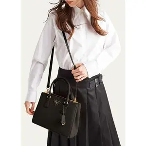 Prada Sfumato Galleria Medium Top-handle Bag - Talco