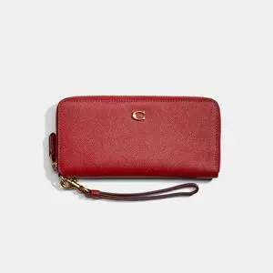 COACH Restored Continental Wallet - Brass/brick Red