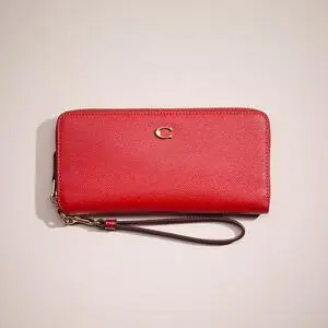 COACH Restored Continental Wallet Brass/sport Red