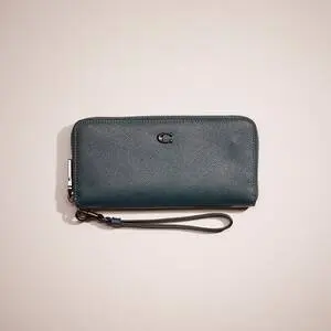 COACH Restored Continental Wallet Pewter/forest