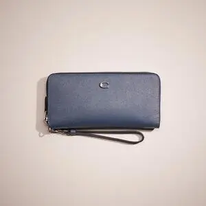 COACH Restored Continental Wallet Silver/denim