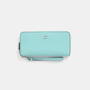 COACH Restored Continental Wallet Silver/faded Blue