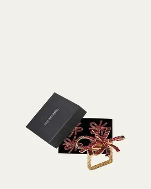 KIM SEYBERT Jeweled Bow Napkin Rings, Set Of 4 - Red